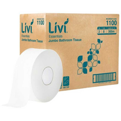 LIVI EVERYDAY JUMBO 2 PLY 300M TOILET TISSUE, 8 PACK - Qizzle
