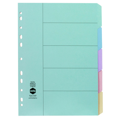 MARBIG DIVIDERS 5 TAB MANILA A4 PASTEL - Qizzle
