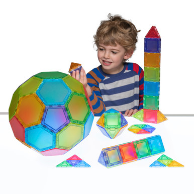TRANSLUCENT SOLID MAGNETIC POLYDRON ESSENTIAL SHAPES SET - Qizzle