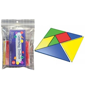 TRANSPARENT TANGRAMS 4ASST COLOURS 28PC SET - Qizzle