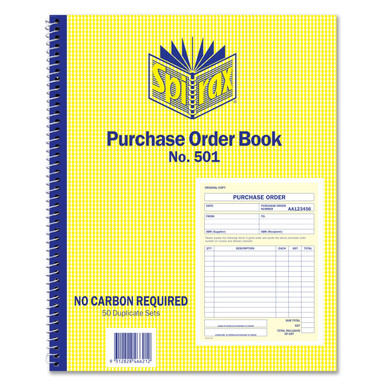 SPIRAX 501 PURCHASE ORDER BOOK - Qizzle