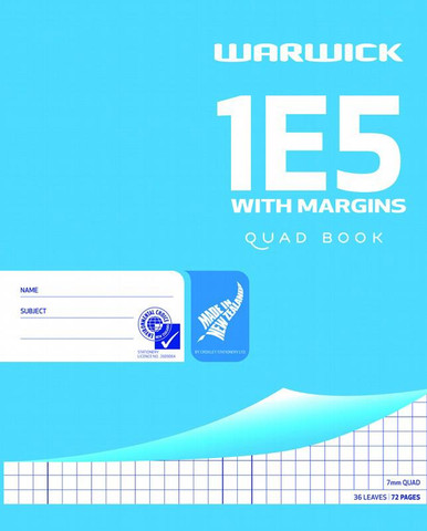 1E5 WARWICK EXERCISE BOOK WITH MARGINS - Qizzle