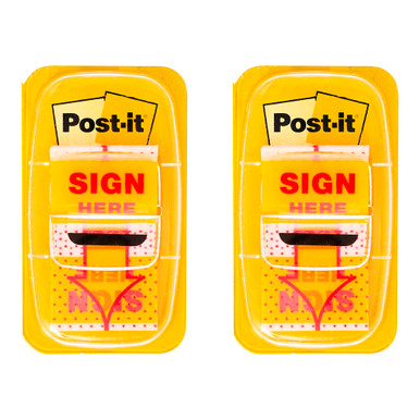 POST-IT SIGN HERE MESSAGE FLAGS - Qizzle