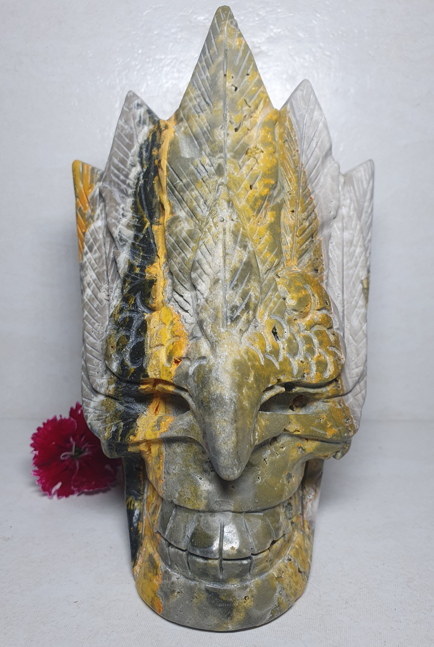 Bumble Bee Jasper Bird Mask Skull Carving