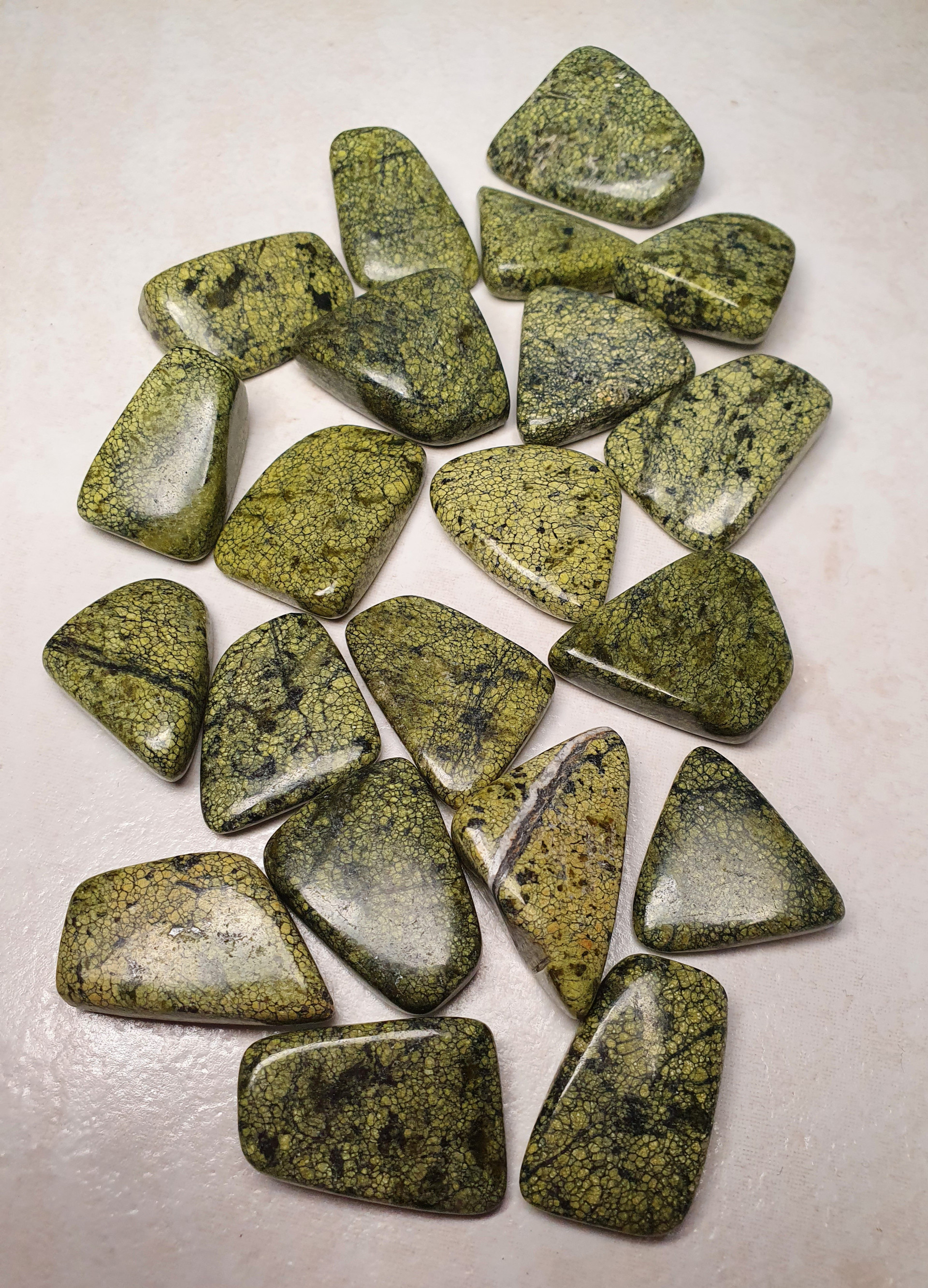 Green Snakeskin Jasper Tumble Stone