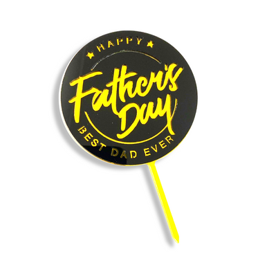 Acrylic Round Cake Topper For Happy Father's Day Best Dad Ever Stars ...