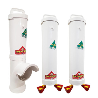 Best Chicken Feeder and Two Cup Drinker Kit · Dine a Chook