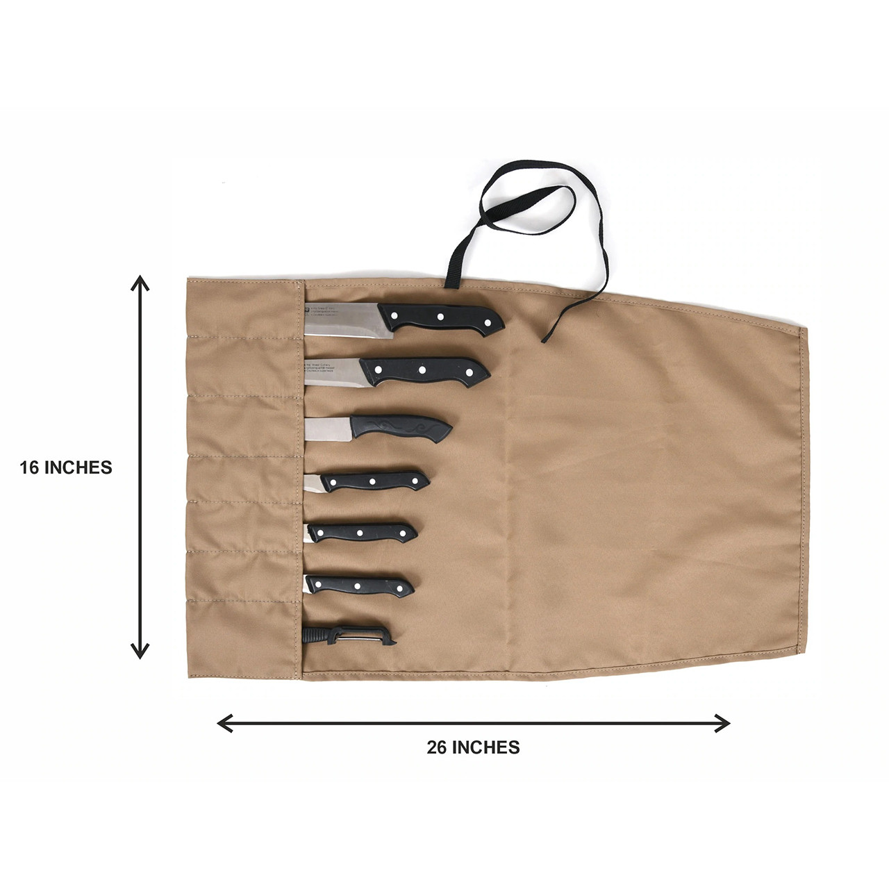 Knife Roll Company Chef's Twill Knife Roll 7 Slot Ivory - KR-70-A ...