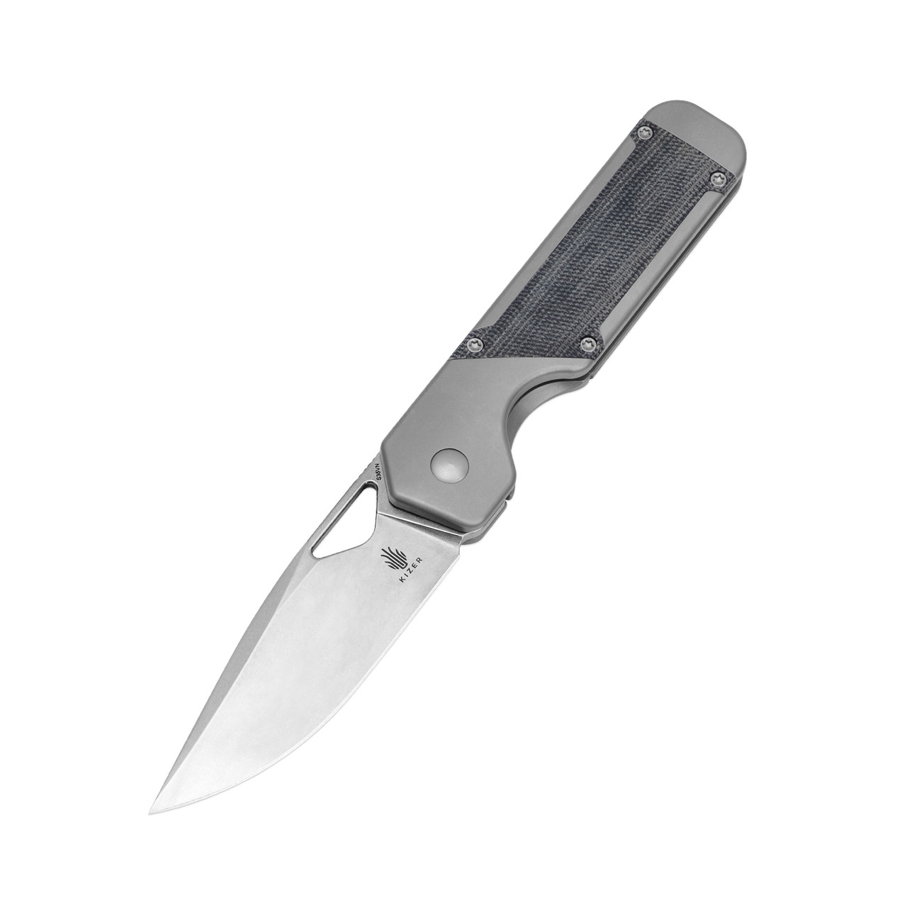 Kizer Militaw Micarta Titanium - Ki3634A1 | House of Knives Canada