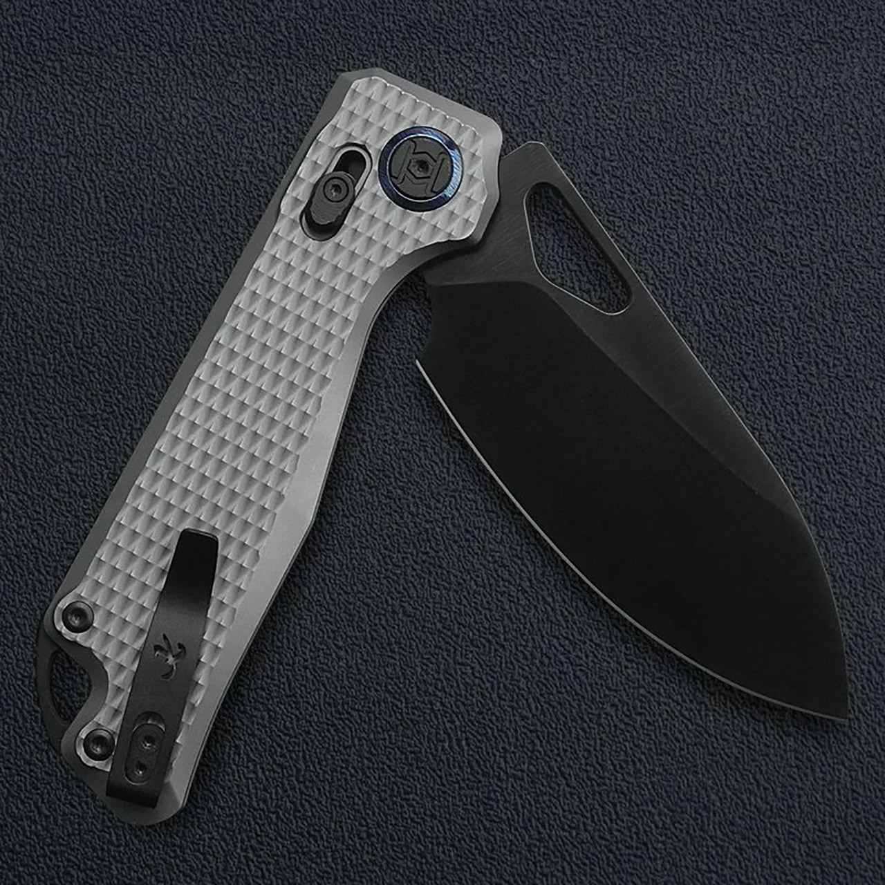 Kunwu Pulsar XL Diamond Texture Ti Beadblast Grey DLC Blade - X705XL-T3 ...