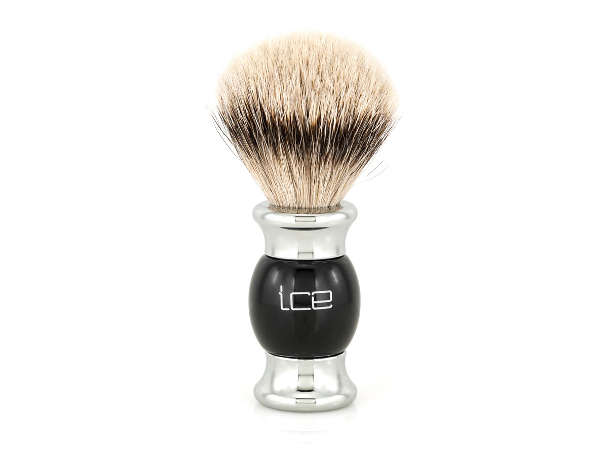 Ice Safety Razor Set 3-Piece With Silvertip Brush - Black - Iset-Sb ...