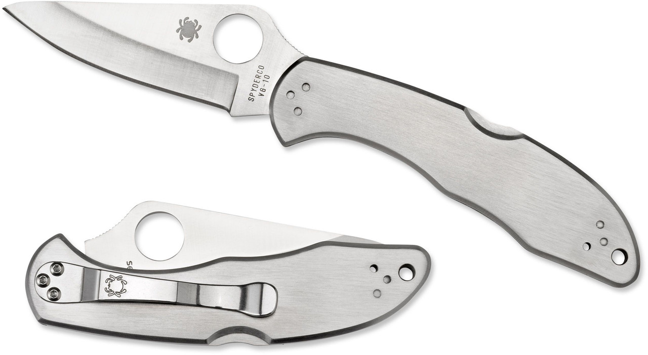Spyderco Delica 4 Stainless Plain Edge - C11P | House of Knives Canada