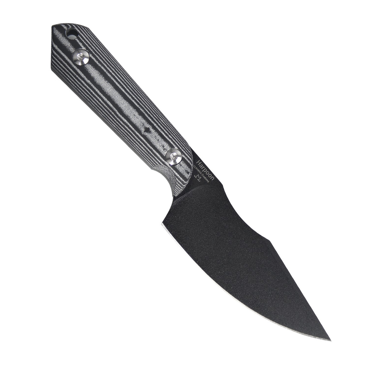 Kizer Harpoon Silver Black Micarta - 1040 | House of Knives Canada