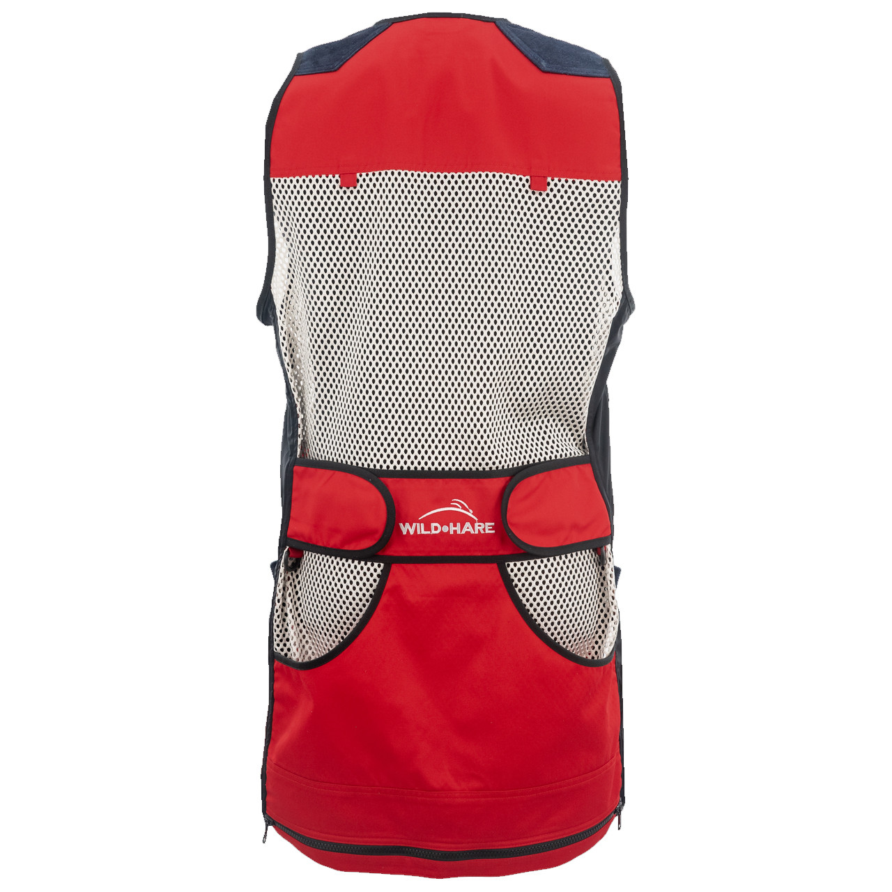 Wild Hare Competition Sporting Vest, Suede Leather Trim, Red/White/Blue