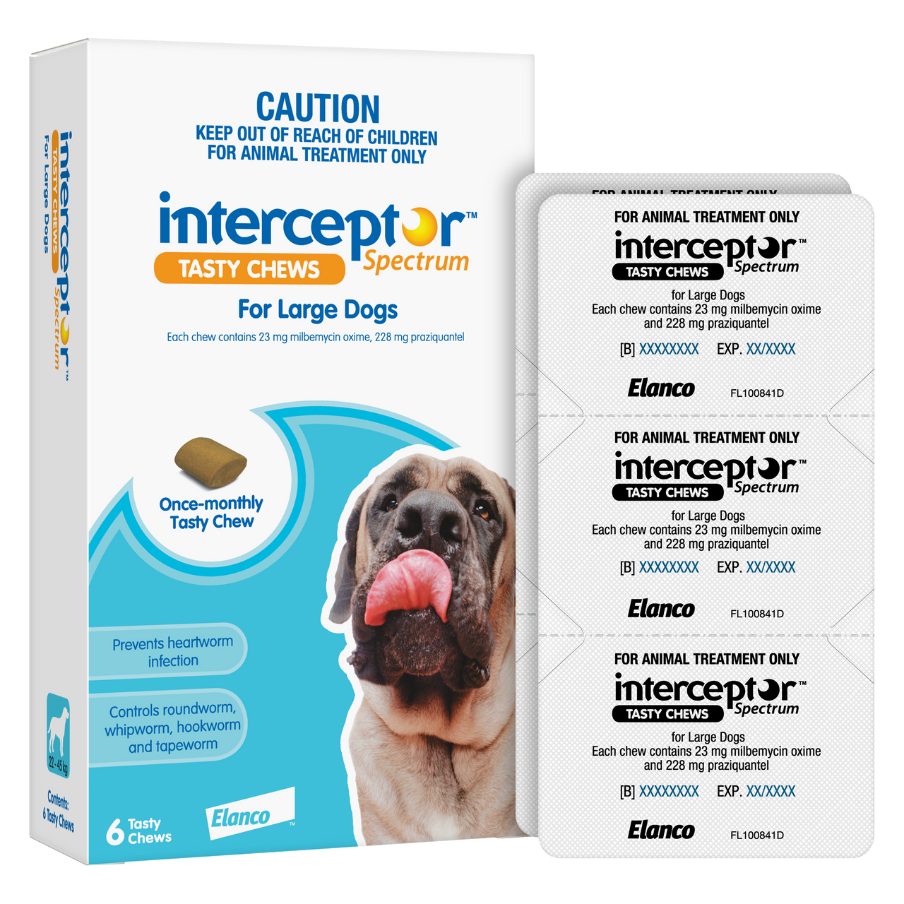 Interceptor Spectrum Chews Large Dog Blue - PetO