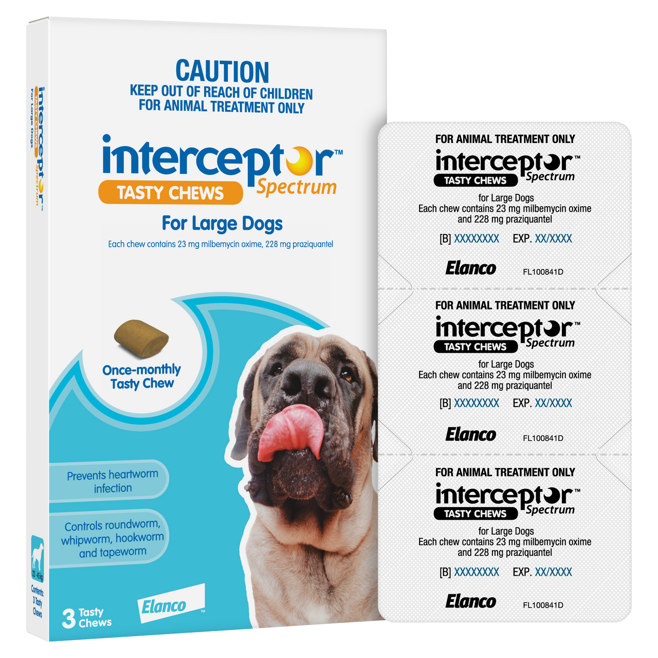 Interceptor Spectrum Chews Large Dog Blue - PetO