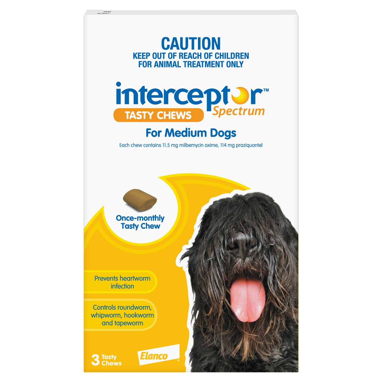 Interceptor Spectrum Chews Medium Dog Yellow - PetO