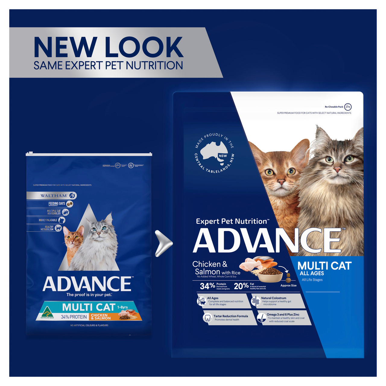 Advance Adult Multi Cat Dry Food Chicken & Salmon | PetO