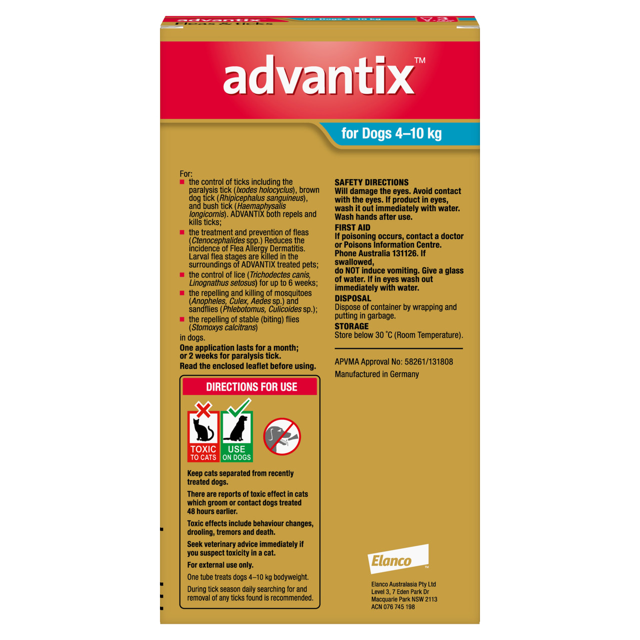 Advantix Flea & Tick Treatment for Medium Dogs Aqua | PetO