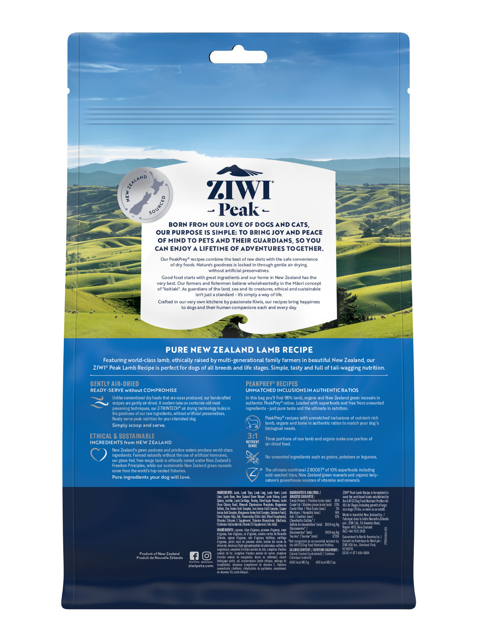 Ziwi Peak Air Dried Dog Food Lamb