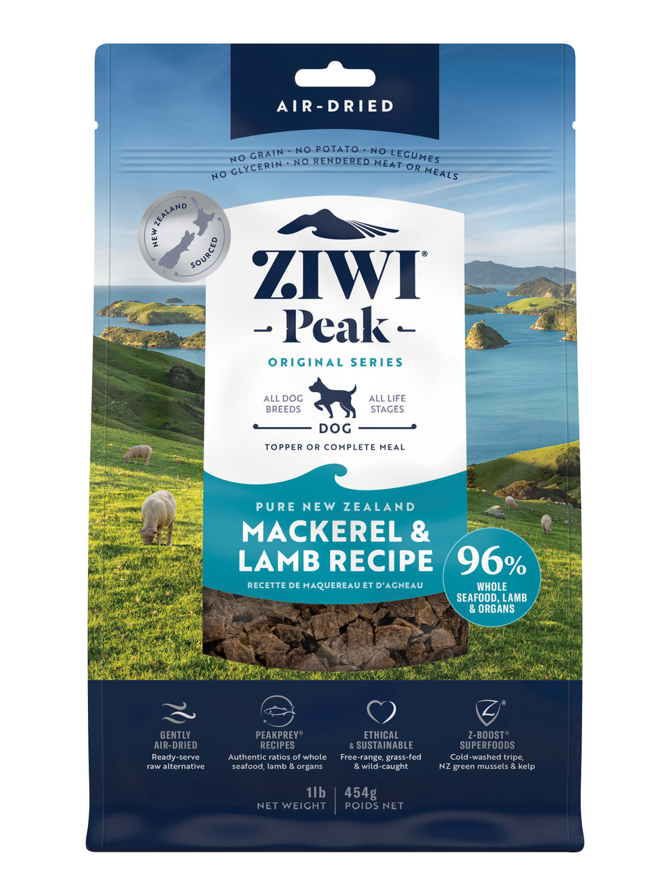 Ziwi Peak Air Dried Dog Food Mackerel & Lamb