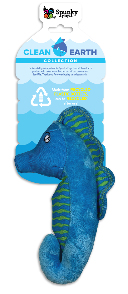 Spunky Pup Clean Earth Seahorse Dog Toy