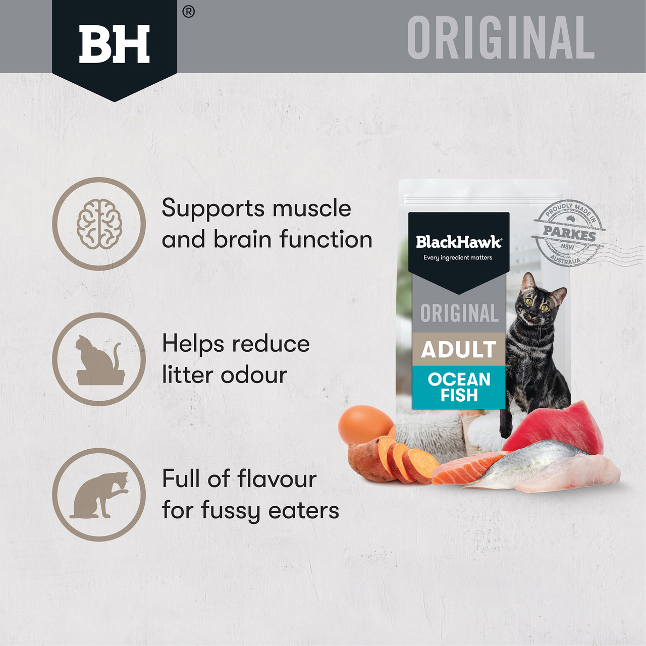 Black Hawk Original Ocean Fish Dry Adult Cat Food: 2kg, 4kg & 8kg