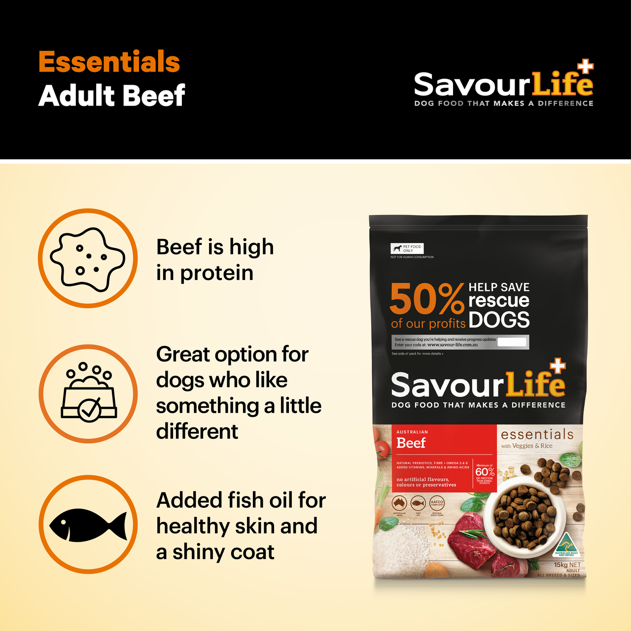 SavourLife Essentials Dry Dog Food Beef