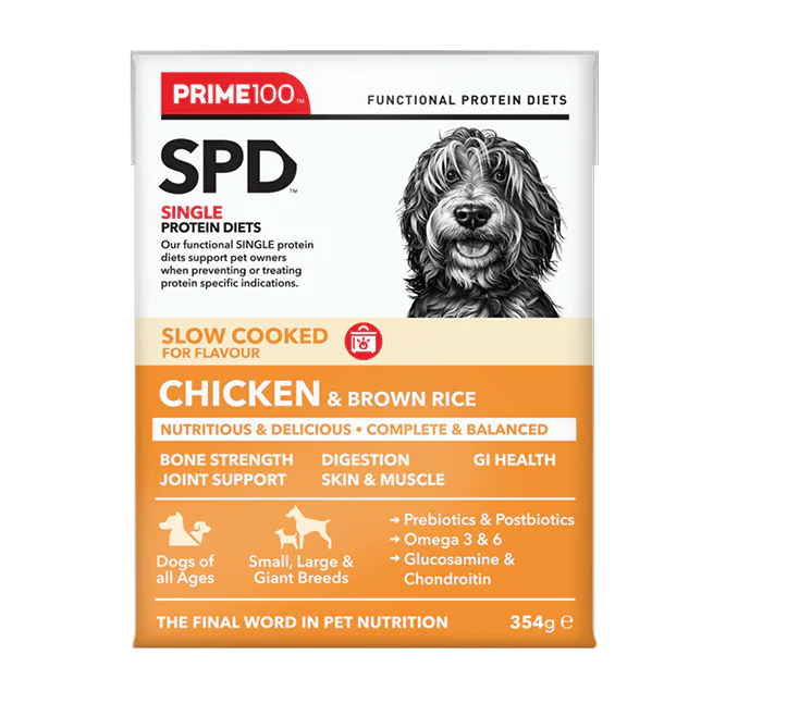 Prime 100 SPD Slow Cooked Chicken & Brown Rice Wet Dog Food