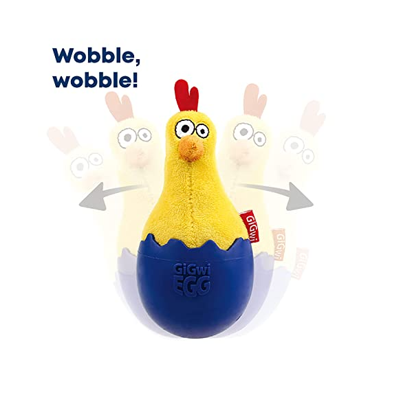 GIGwi Egg Wobble Fun Rooster Dog Toy