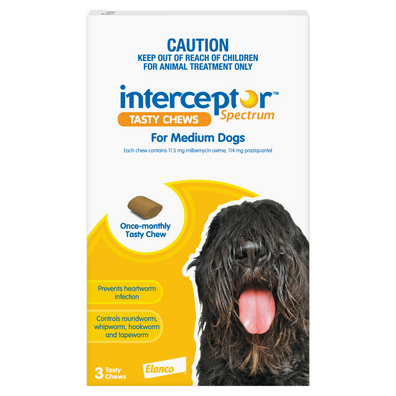 Interceptor Spectrum Chews Medium Dog Yellow - PetO