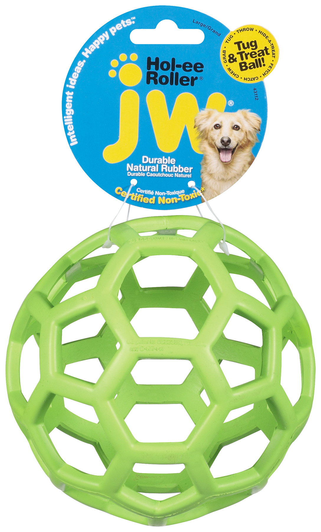 JW Hol-Ee Roller Dog Toy Asst Blue, Green, Purple & Red - PetO