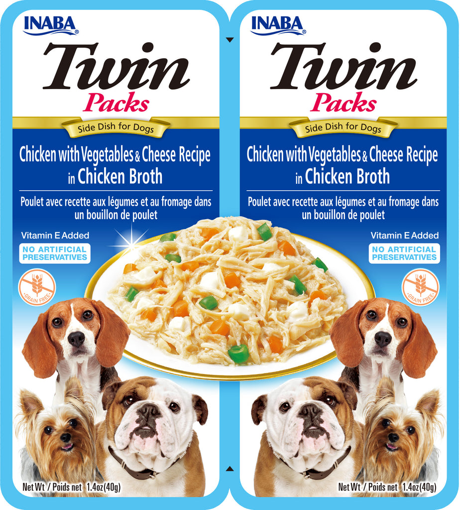 Inaba Twin Packs Vegetable & Cheese Recipe in Chicken Broth Dog Treat