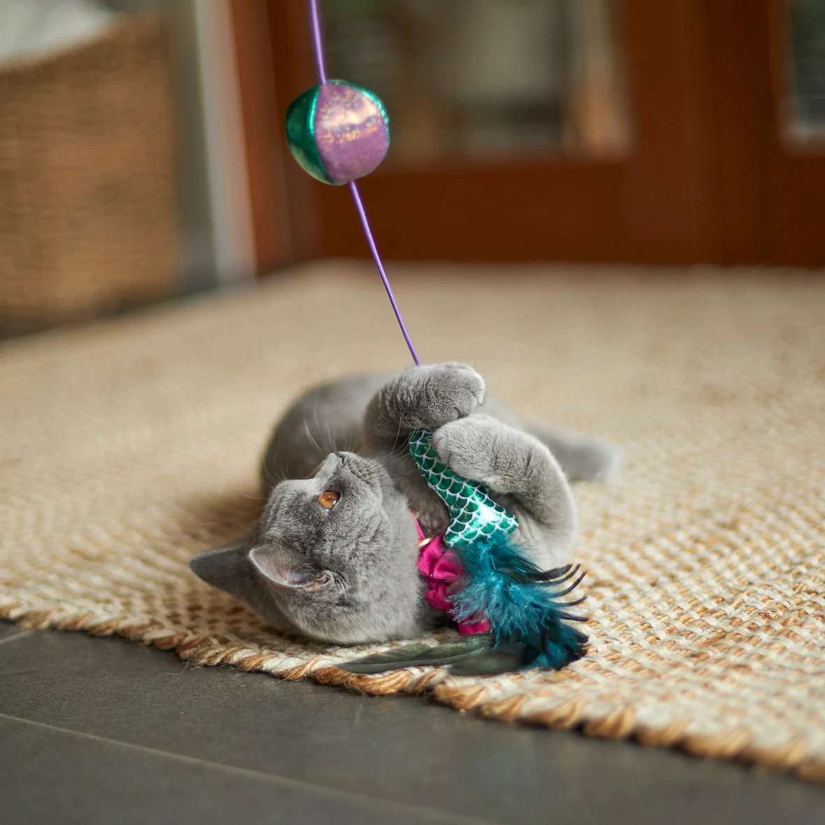 Kazoo Ripple Fish Chase & Play Wand Cat Toy