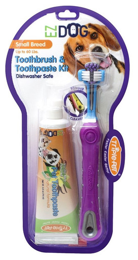 Triplepet EzDog Pet Dental Kit (Toothbrush & Paste) - PetO