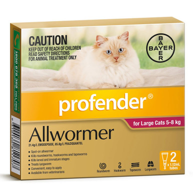 Profender Allwormer Spot-On For Cats 5Kg-8Kg - PetO