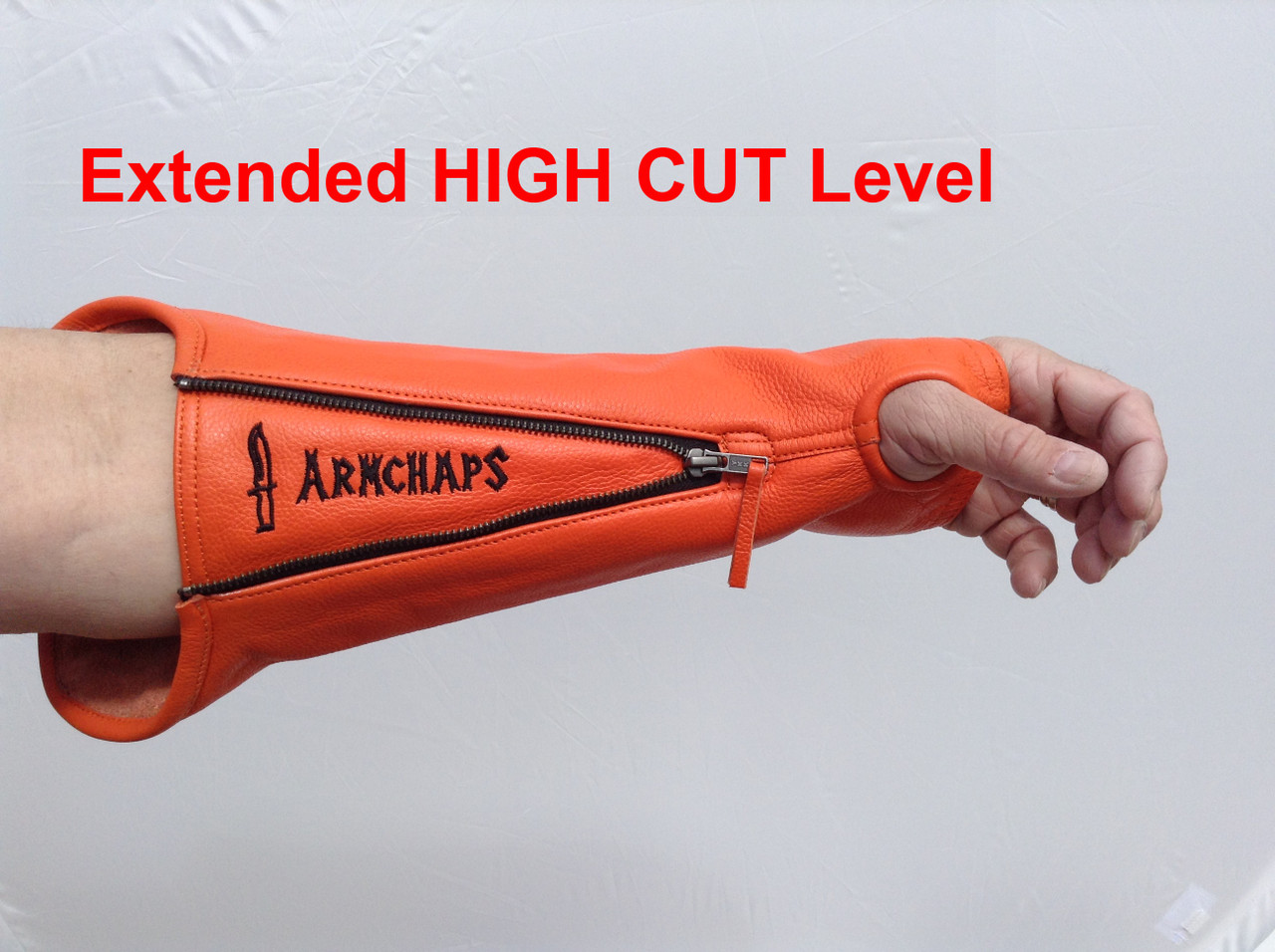 Extended High Cut-Level Arm Chaps | Safety Orange | Arm Protectors