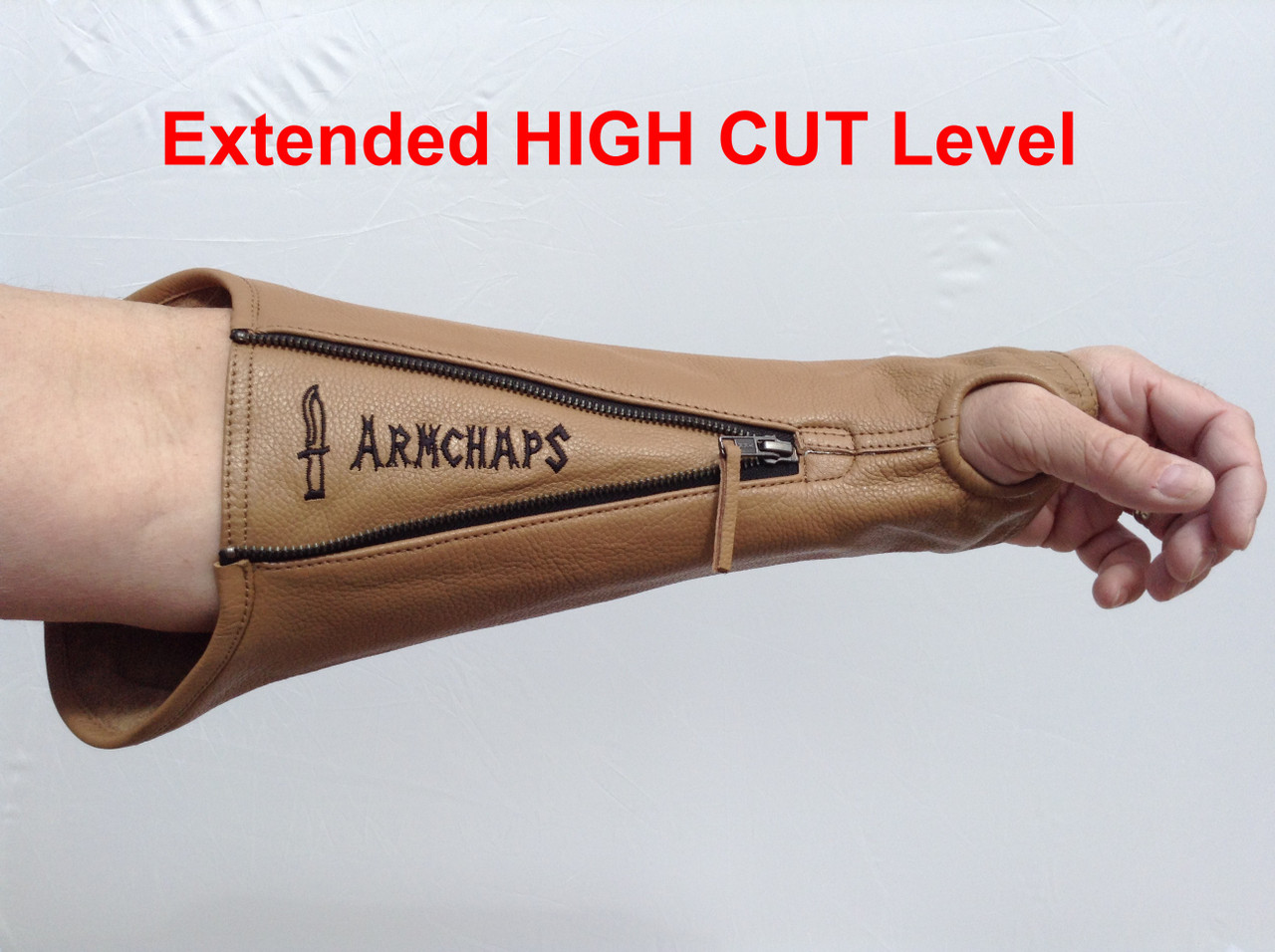 Extended High Cut-Level Arm Chaps | Light Brown | Arm Protectors