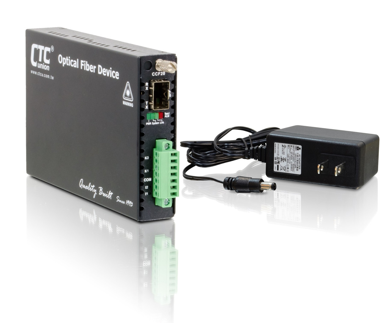 FRM220-CCF20: Duplex Dry Relay Contact Closure Fiber Extender SFP Slot