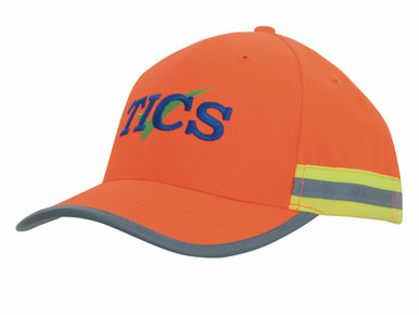 Hi Vis Cap with Reflective Tape - Headwear NZ