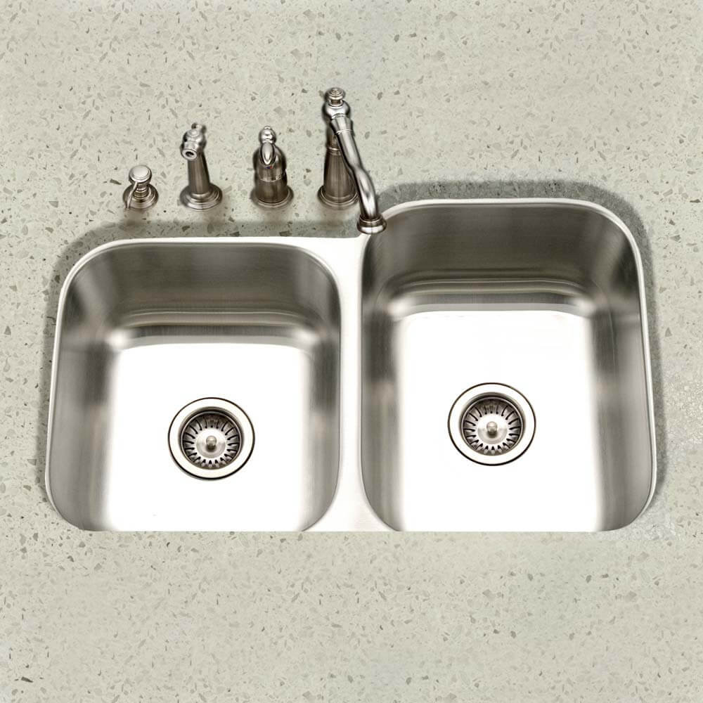 31.25" X 20" Stainless Steel Undermount 60/40 Double Bowl Kitchen Sink