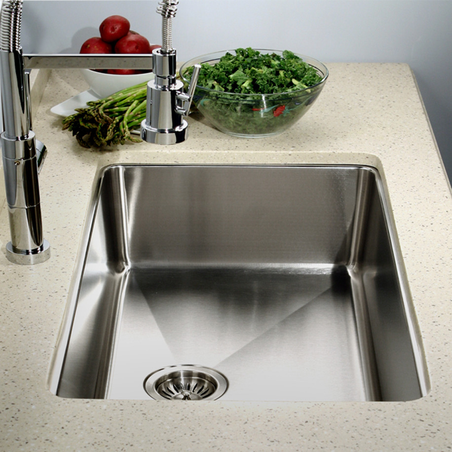 Houzer Nouvelle 23" Stainless Steel Undermount Single Bowl Kitchen Sink ...