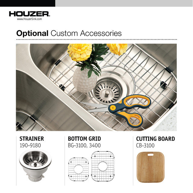 Eston Series Undermount Stainless Steel 60/40 Double Bowl Kitchen Sink ...