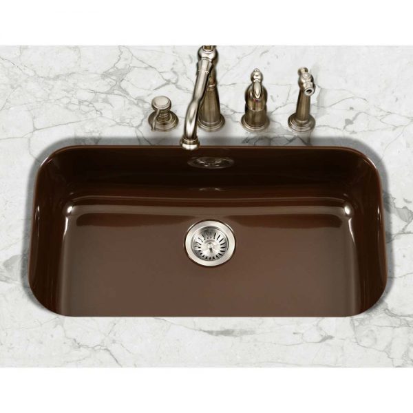 Houzer Porcela 31" Porcelain Enamel Steel Undermount Single Bowl ...