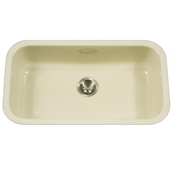 Houzer Porcela 31" Porcelain Enamel Steel Undermount Single Bowl ...