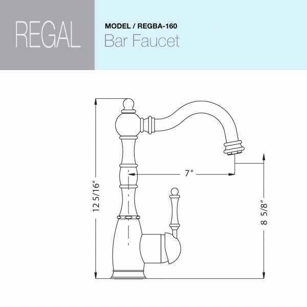 Regal Traditional Solid Brass Bar Faucet