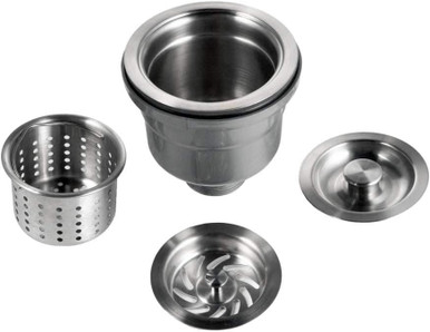 Houzer 3-1/2" Stainless Steel Deep Cup Basket Strainer with EZ Grip