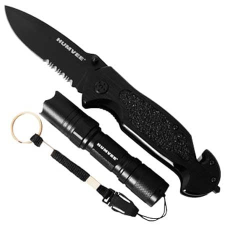 Humvee Emergency Rescue Knife/LED Flashlight Combo | Fire Authority