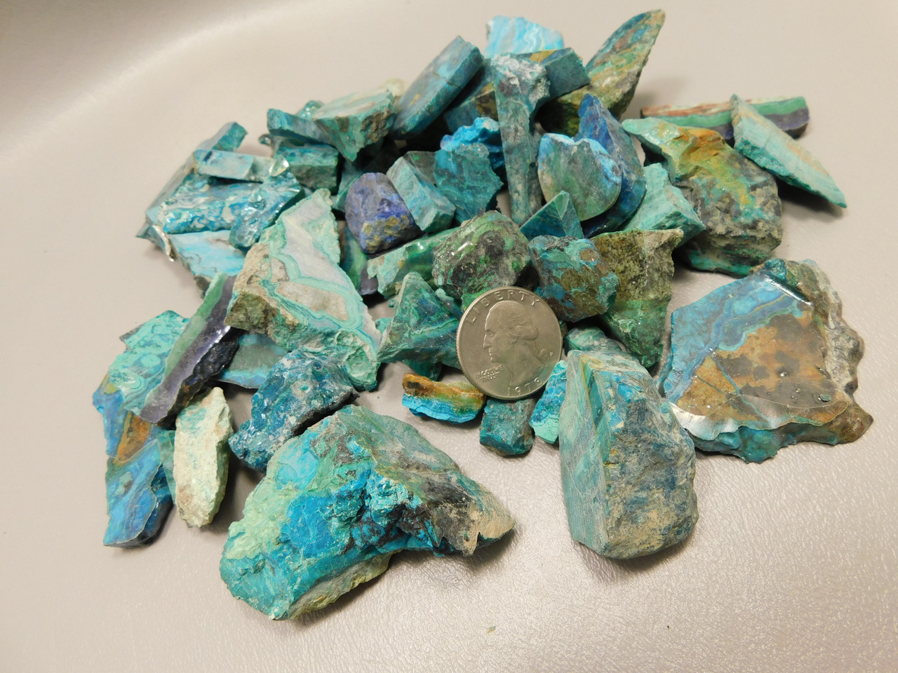 Chrysocolla Malachite 1 lb. Lapidary Scraps Rough Rock - OakRocks