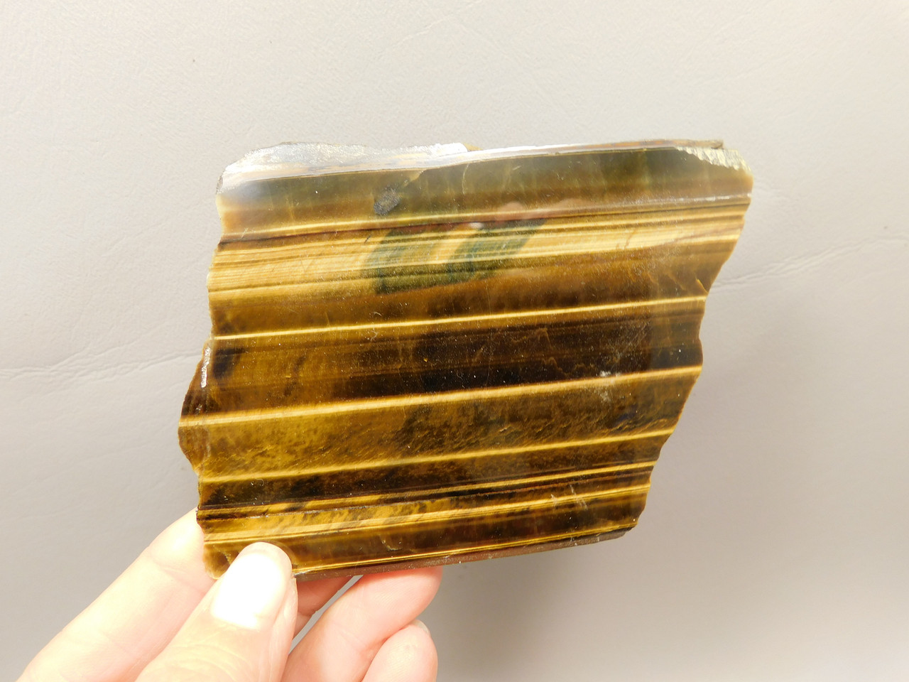 Tiger-eye Polished Stone Slab Chatoyant Tiger's Eye #O3 - OakRocks